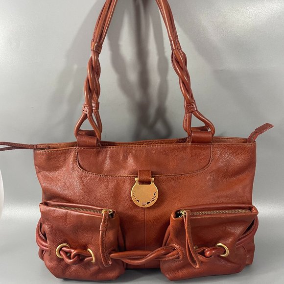 Via Spiga | Bags | Via Spiga Tan Leather Shoulder Bag | Poshmark